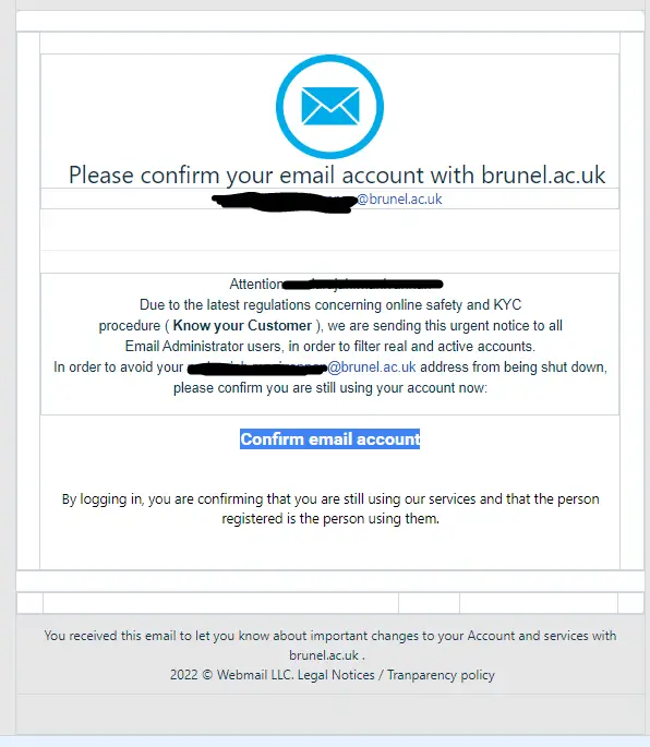 Watch out for scam email